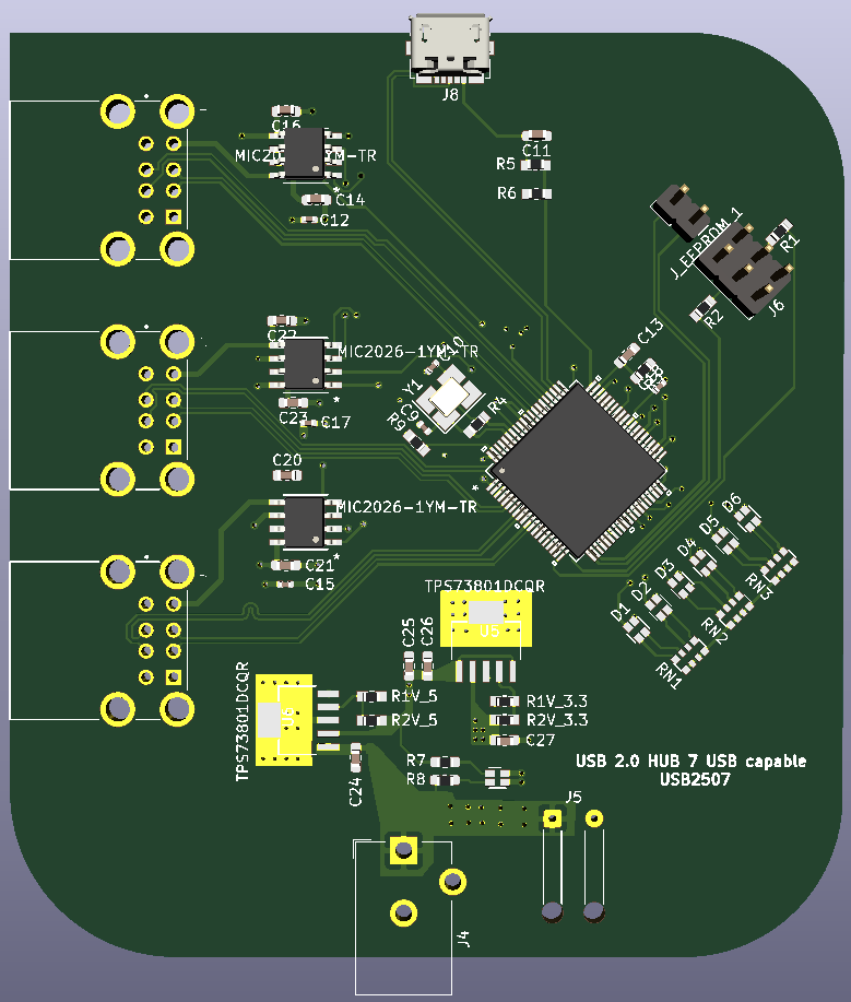 GitHub - ee-nv-works/KiCAD-USB-HUB: 6 port usb hub based off USB2507