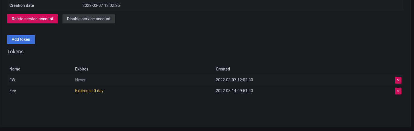Service accounts: Service Account Token detail page and token modal UI issues · Issue #48925 ...