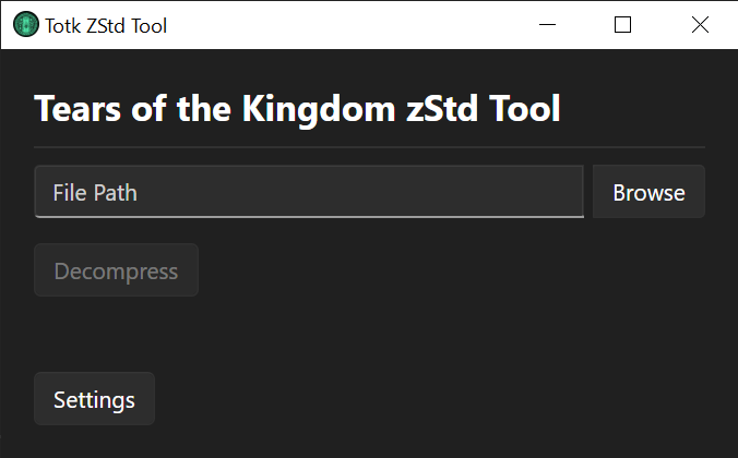 GitHub - GingerAvalanche/Totk.ZStdTool: Simple tool for decompressiing .zs files from Totk