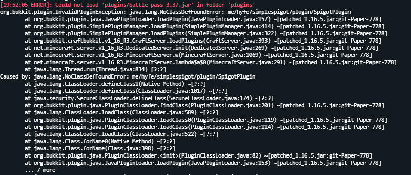 3.37 Broken (PLUGIN NO LONGER LOADS)[Issue] · Issue #46 · GC-spigot ...