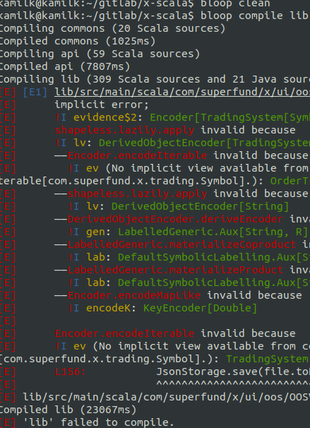 Bloop fails to compile project with "io.tryp" % "splain" · Issue #844 · scalacenter/bloop · GitHub