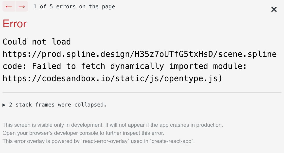 Uncaught (in promise) Error: Unknown extension 6 · Issue #110 · splinetool/react-spline · GitHub