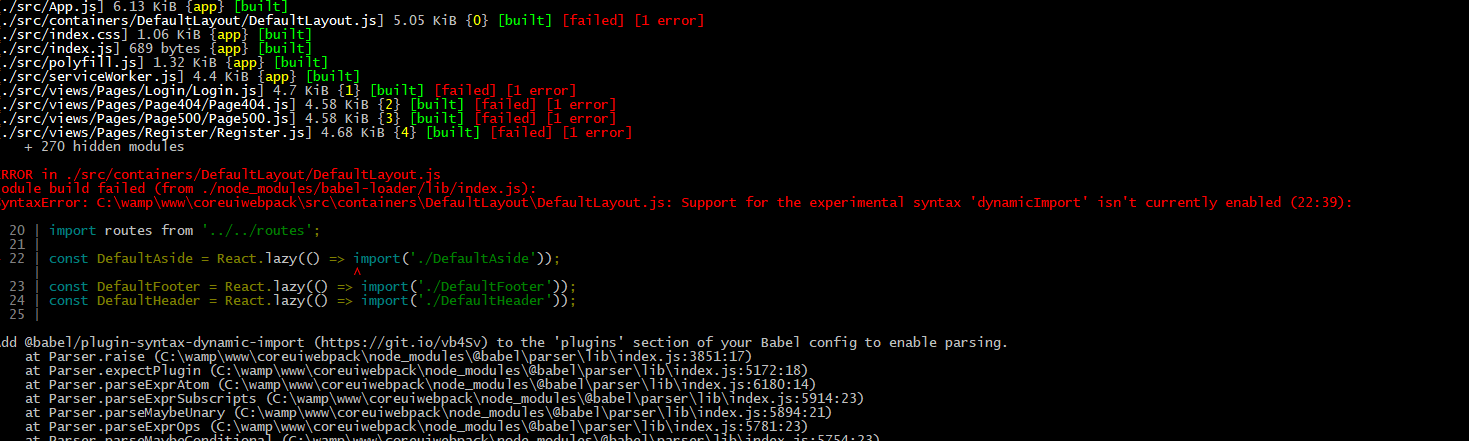 babel add plugin issue · Issue #175 · coreui/coreui-free-react-admin ... babel add plugin issue · Issue #175 · coreui/coreui-free-react-admin ...