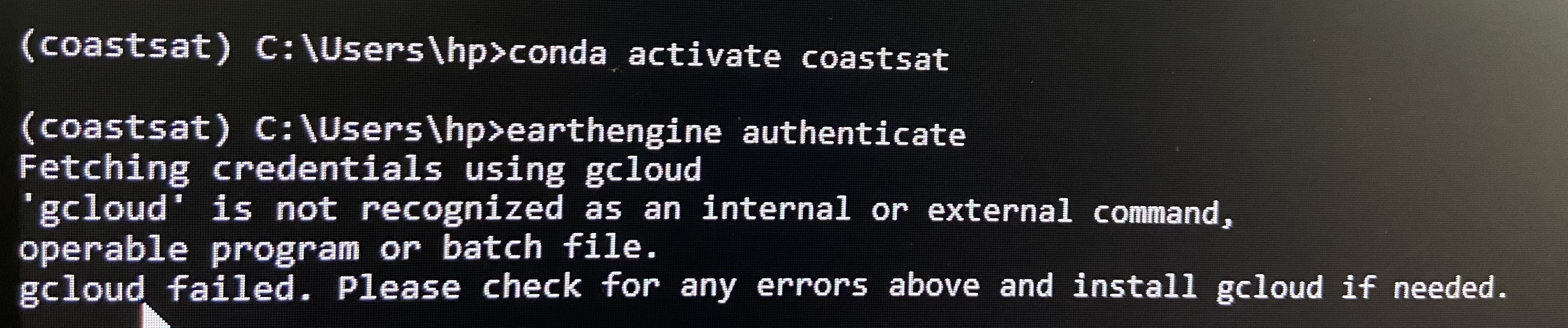 Earth engine authentication error · Issue #291 · kvos/CoastSat · GitHub