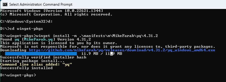 [Package Issue]: Command link not created for MikeFarah.yq · Issue #99059 · microsoft/winget ...