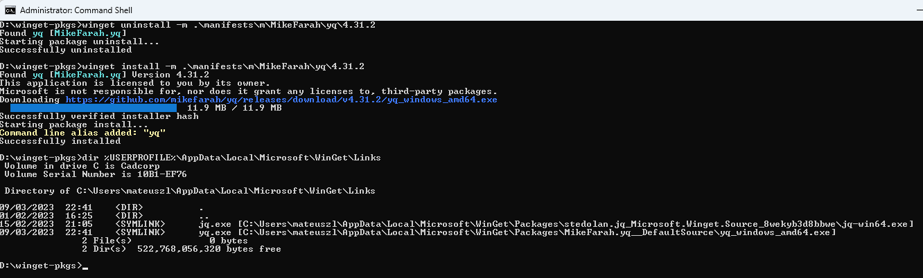 [Package Issue]: Command link not created for MikeFarah.yq · Issue #99059 · microsoft/winget ...