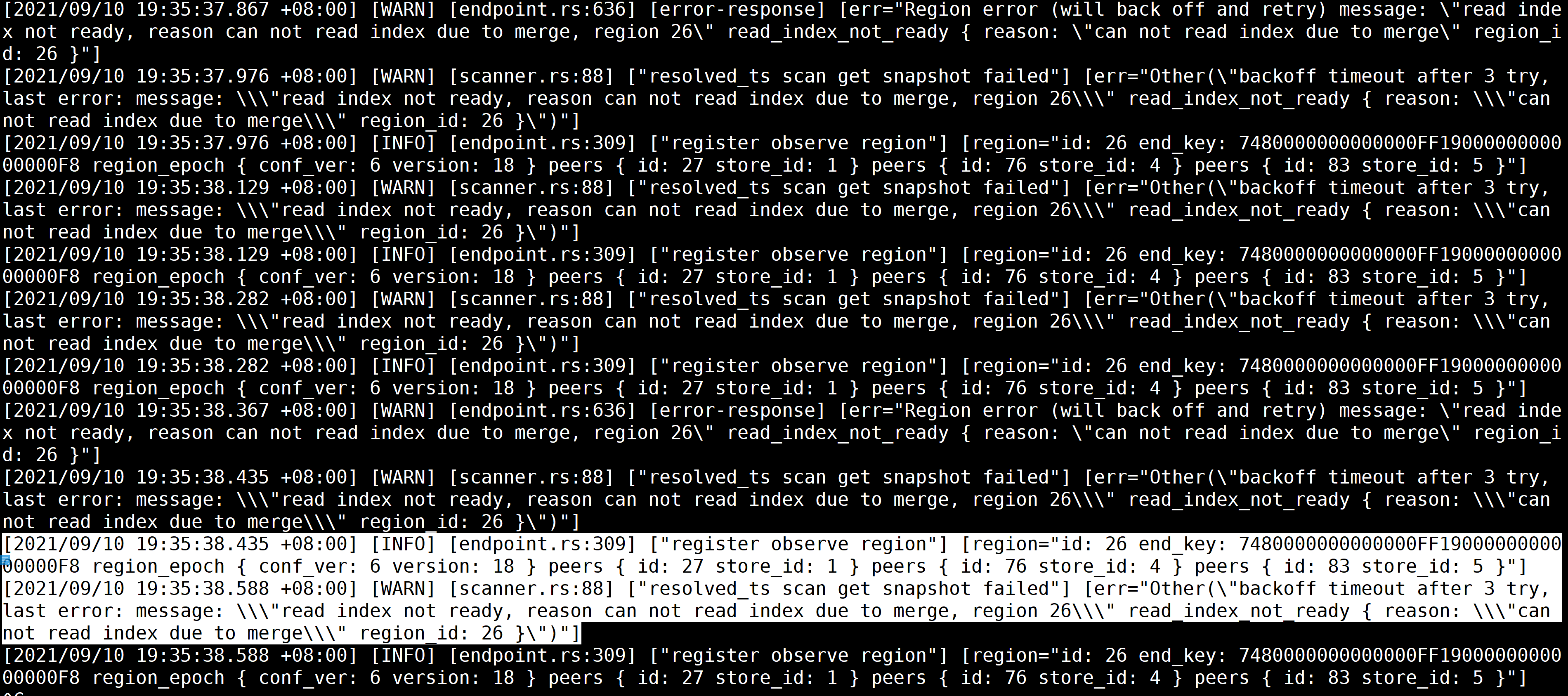 Another read failed problem during to region merging when TiKV disk full · Issue #10926 · tikv ...