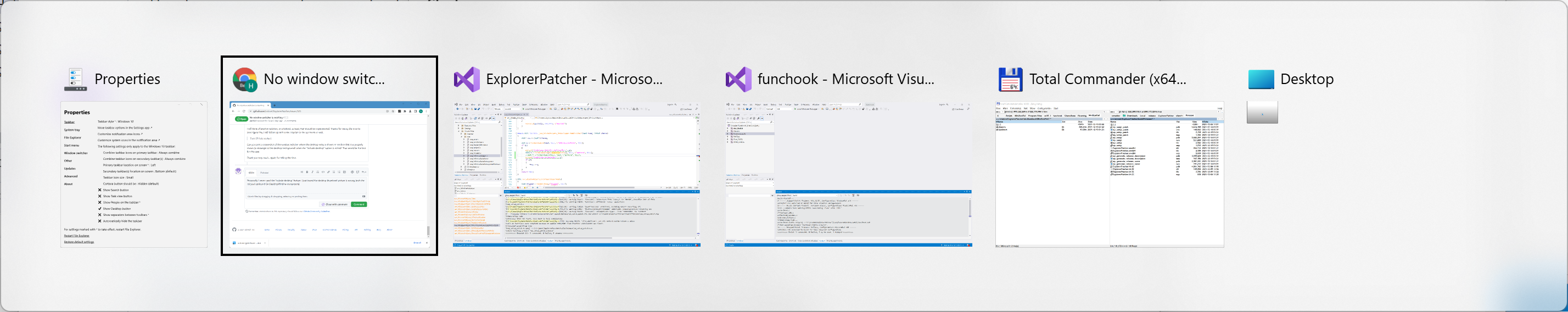 No window switcher is working · Issue #525 · valinet/ExplorerPatcher · GitHub