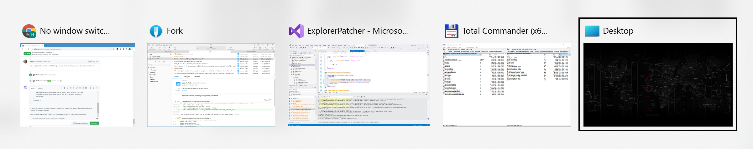 No window switcher is working · Issue #525 · valinet/ExplorerPatcher · GitHub