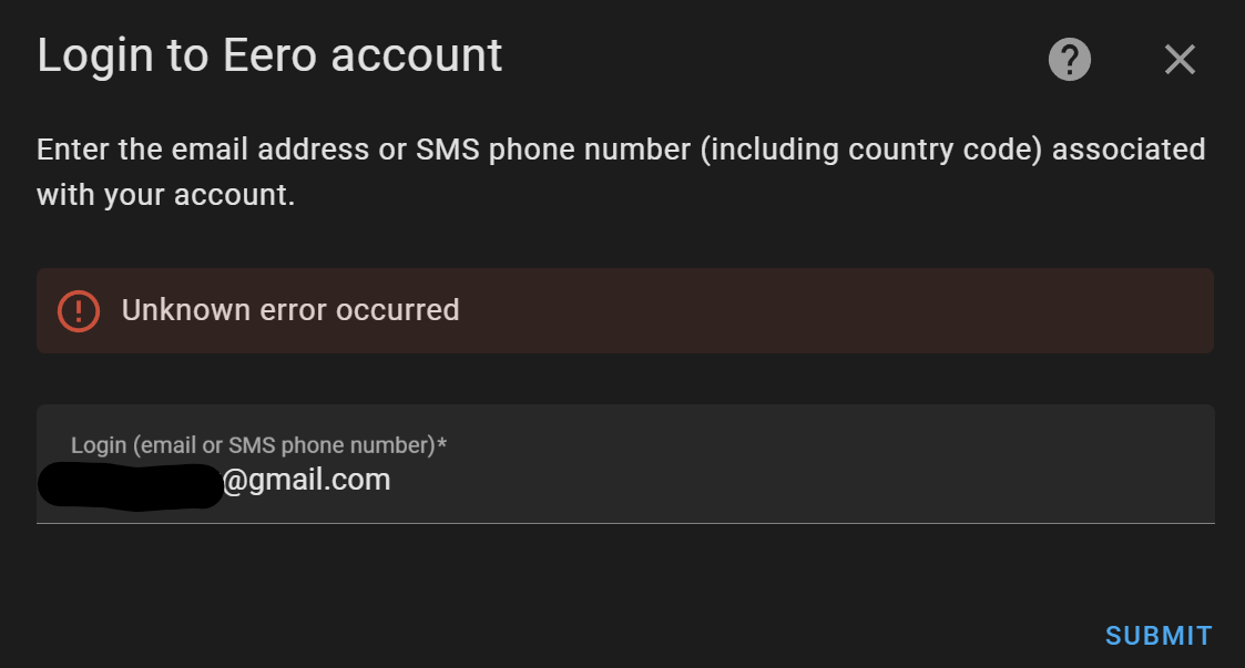 config_flow error setting up/login eero account v1.2.1 - HAOS 9.5 - HA 2023.4.2 · Issue #54 ...