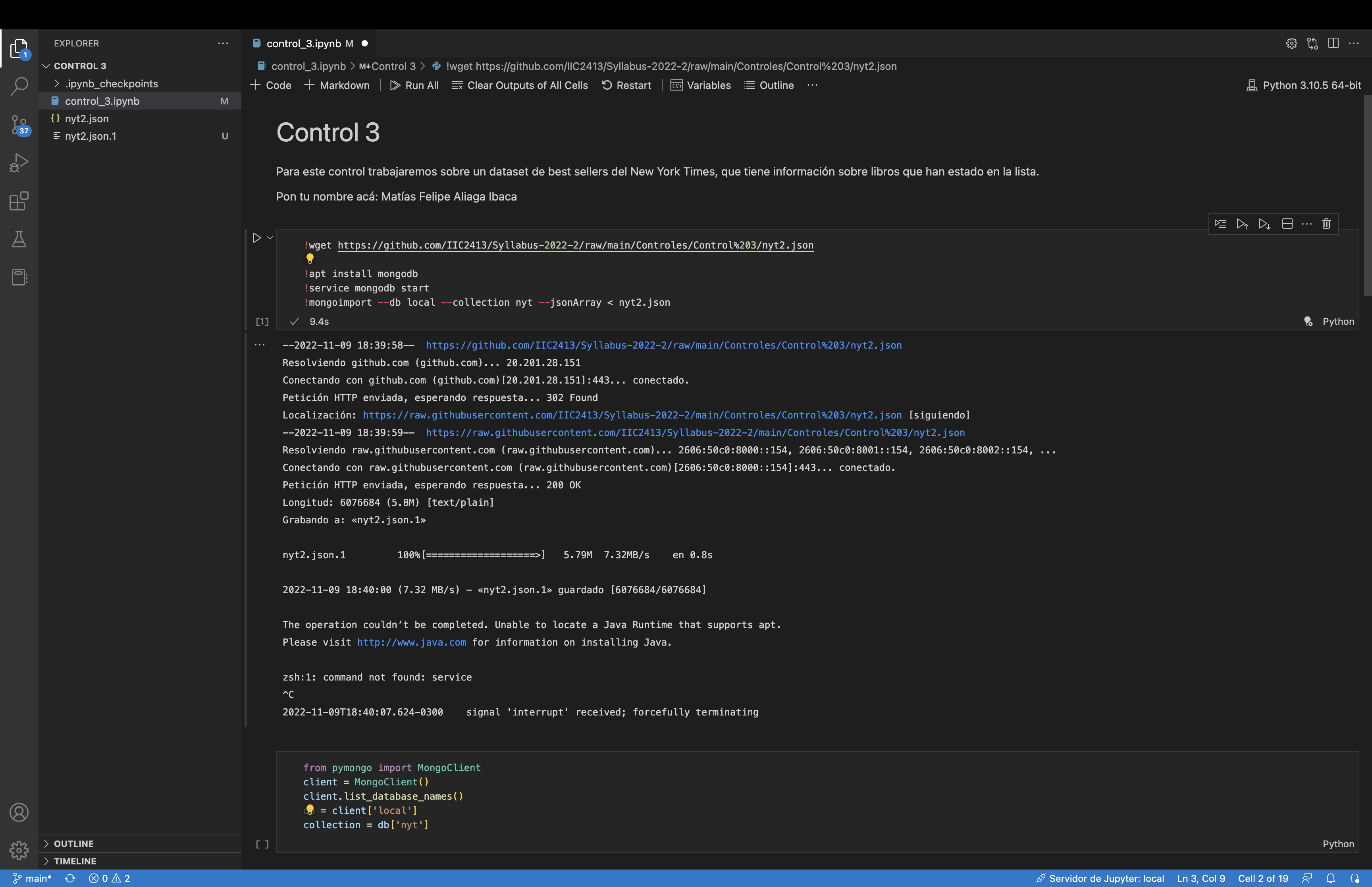 Problema Control 3: Error al cargar archivo json · Issue #168 · IIC2413/Syllabus-2022-2 · GitHub