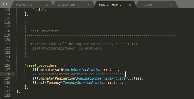 Roadrunner Not Working On Stancl Tenancy · Issue 37 · Roadrunner Php Laravel Bridge · Github