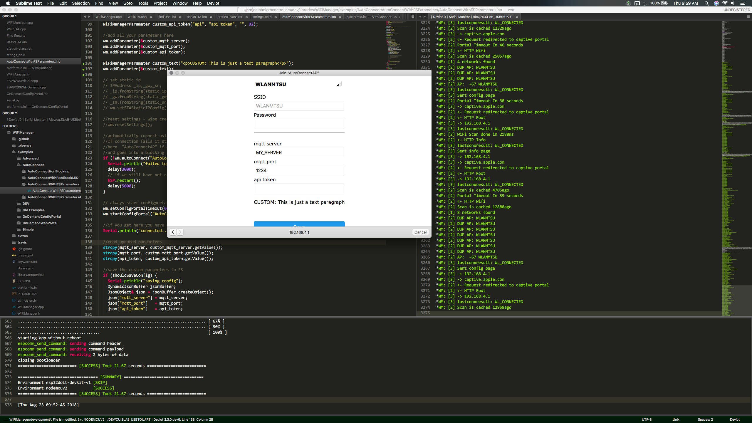 Adding extra parameters is not wotking in the WiFiManager-development part · Issue #699 · tzapu ...