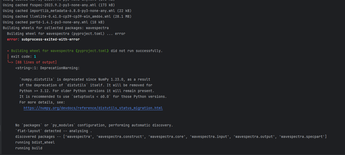 Unable to install wavespectra due to deprecated numpy.distutils · Issue #93 · wavespectra ...