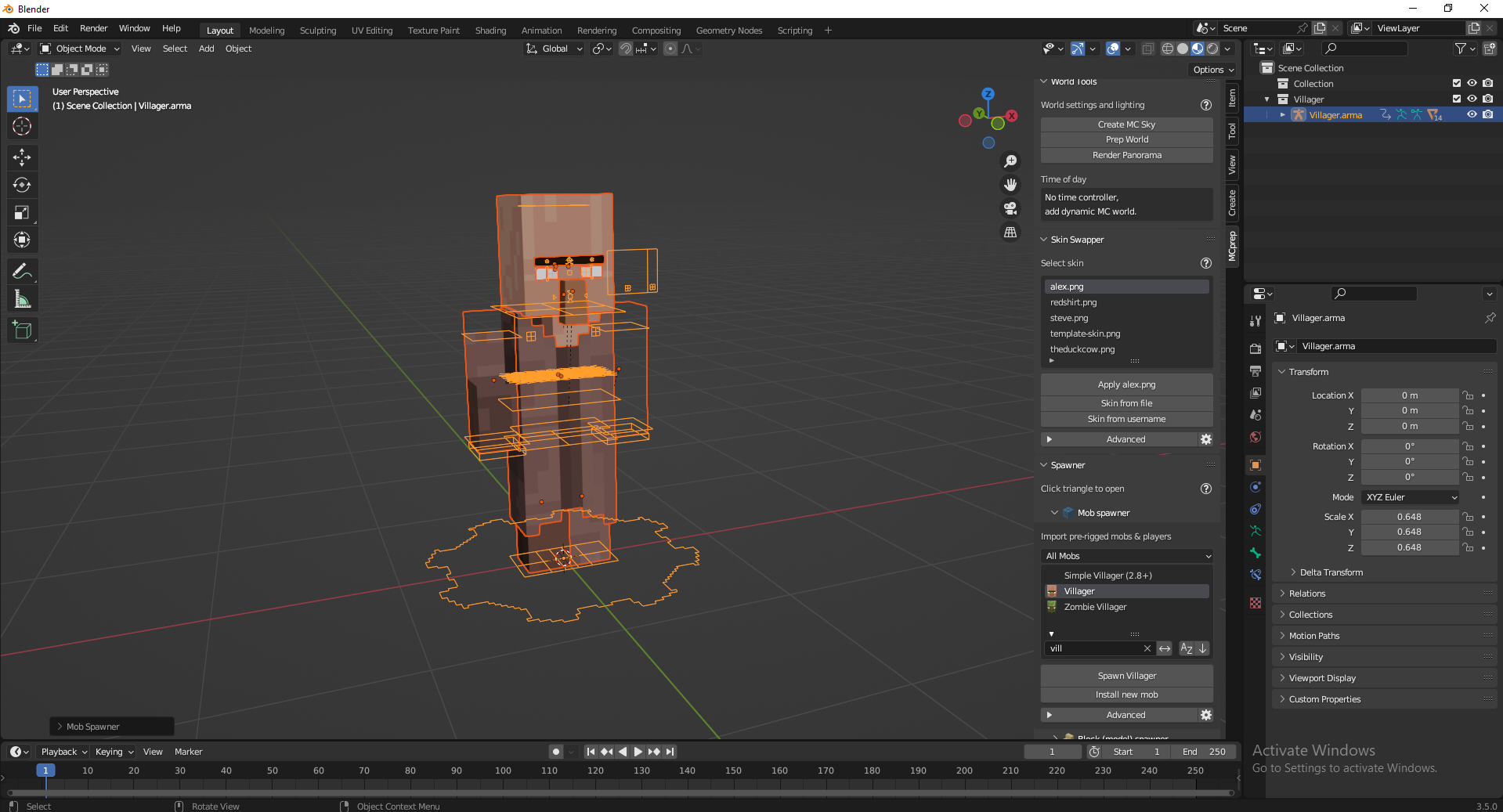 Glitch When Importing Villager Rig · Issue #416 · Moo-Ack-Productions ...