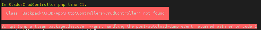 Class "Backpack\CRUD\App\Http\Controllers\CrudController" not found [Bug] · Issue #4454 ...