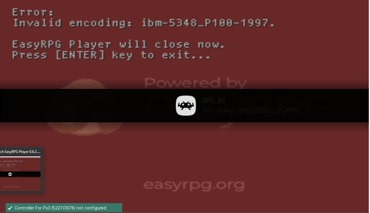 Can't open ALL games: Invalid encoding ibm-5348_p100-1997 · Issue #2488 · EasyRPG/Player · GitHub