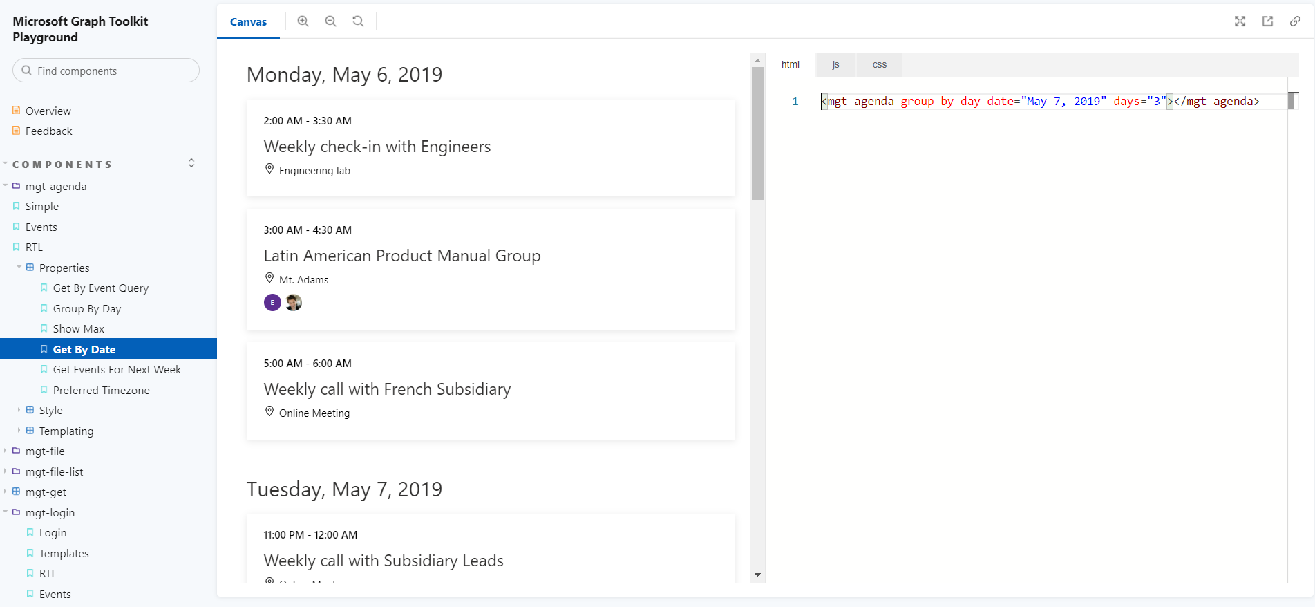 [BUG]: mgt-agenda component renders events of previous day when date attribute is used · Issue ...