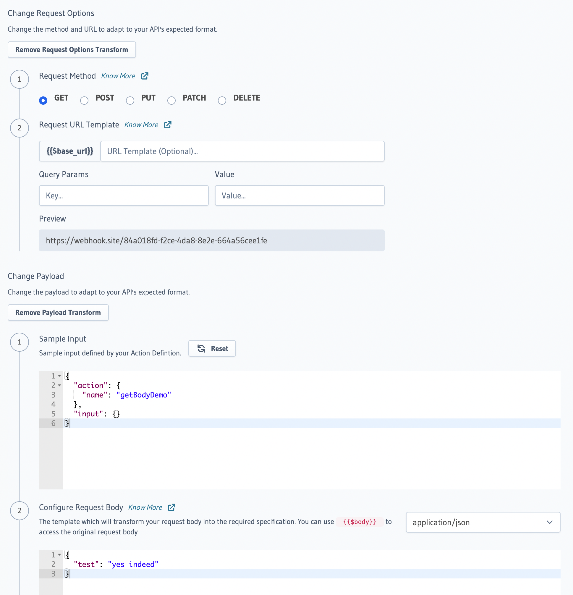 Action Transforms Get With Request Body Missing Content Type Header · Issue 9157 · Hasura