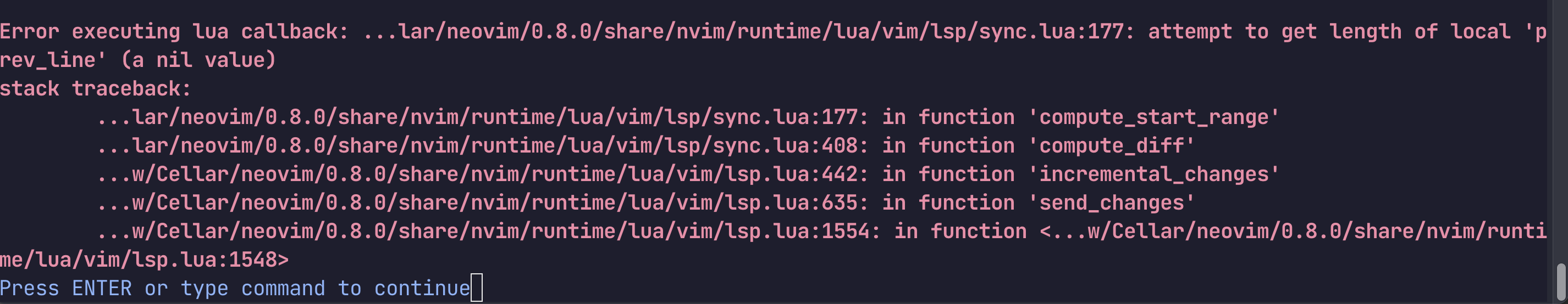 attempt to get length of local 'p rev_line' (a nil value) · Issue #714 · mfussenegger/nvim-dap ...