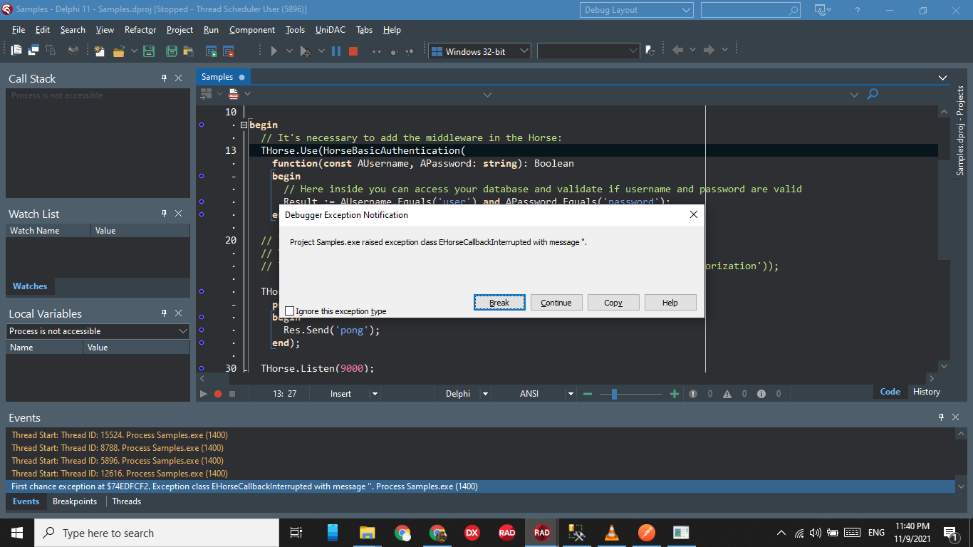 HorseBasic Authentication Error · Issue #9 · HashLoad/horse-basic-auth · GitHub