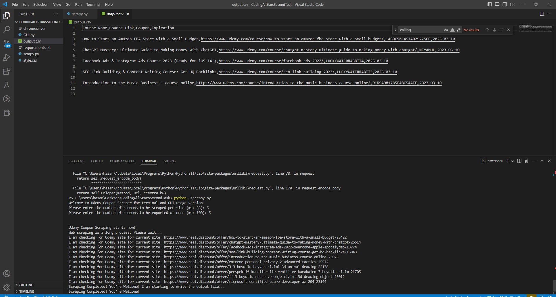 GitHub - hasan-kayan/Udemy_Coupon_Scrapper