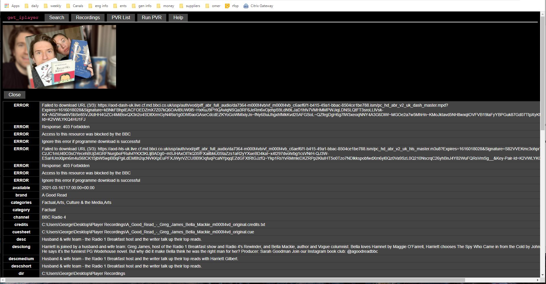desclong in WebPVR field too long · Issue #379 · get-iplayer/get_iplayer · GitHub