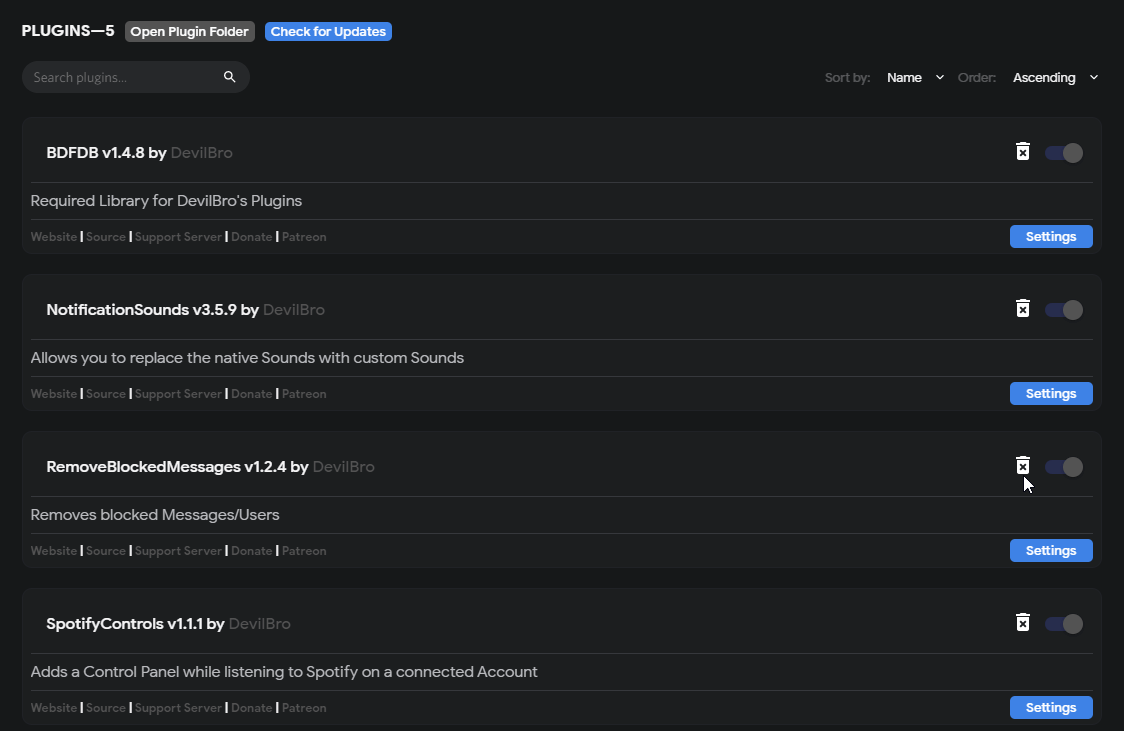 [BUG] - Plugins not working · Issue #710 · mwittrien/BetterDiscordAddons · GitHub