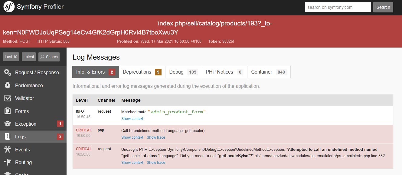 Bug Mail Alerts v2.2.2 - Impossible de mettre à jour les paramètres ...