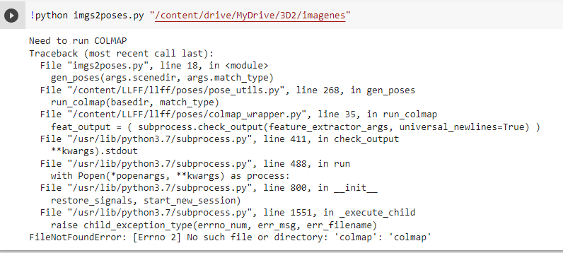 Colmap - Colab · colmap colmap · Discussion #1466 · GitHub
