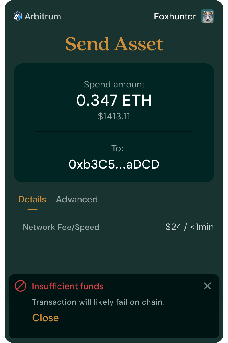 Transaction fail error · Issue #525 · tahowallet/extension · GitHub