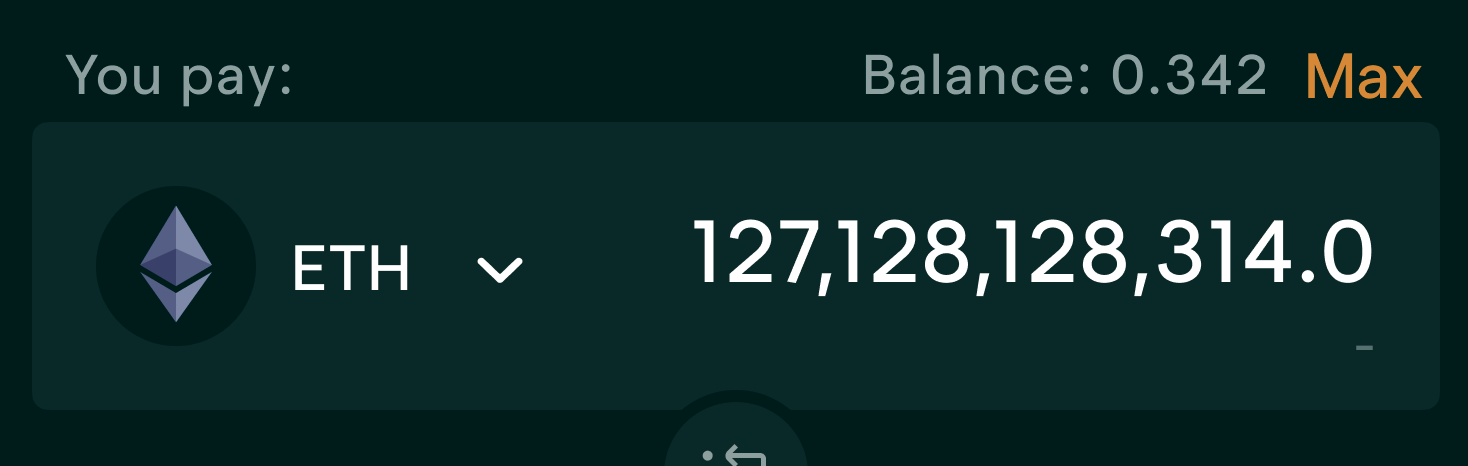 Swaps - entry amount cuts off at 8 pts · Issue #867 · tahowallet ...