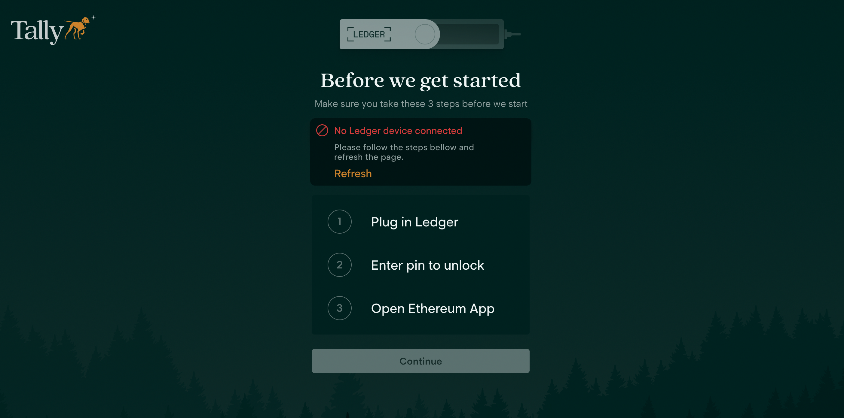 Better UX when onboarding without connected Ledger · Issue #984 · tahowallet/extension · GitHub