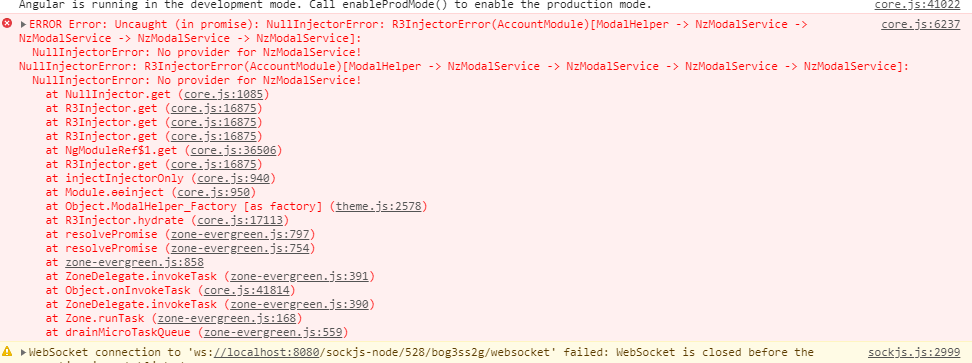 8升级到9后 报No provider for NzModalService 但是我在shared-zorro.module模块中已经import NzModalModule了 · Issue ...
