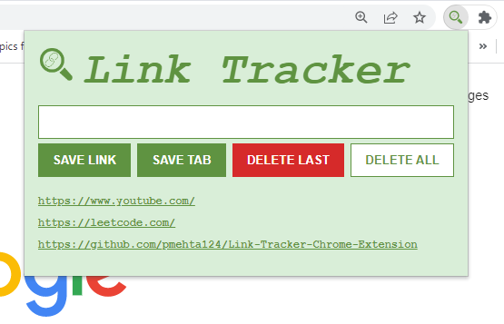 GitHub - pmehta124/Link-Tracker-Chrome-Extension