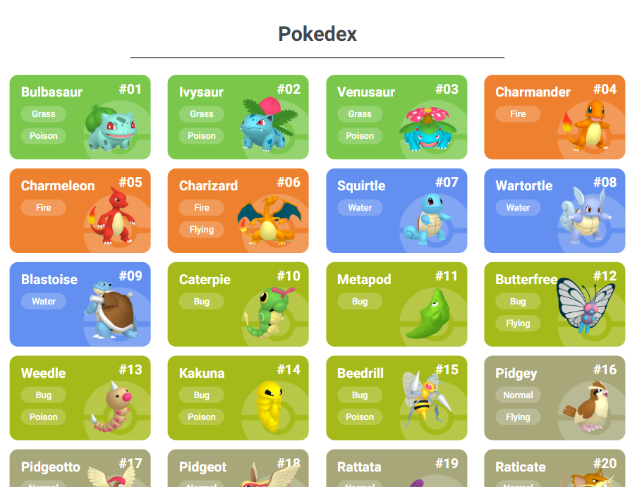 GitHub - haroldom/pokedex: A pokedex that displays the top 100 pokemon using results from an API