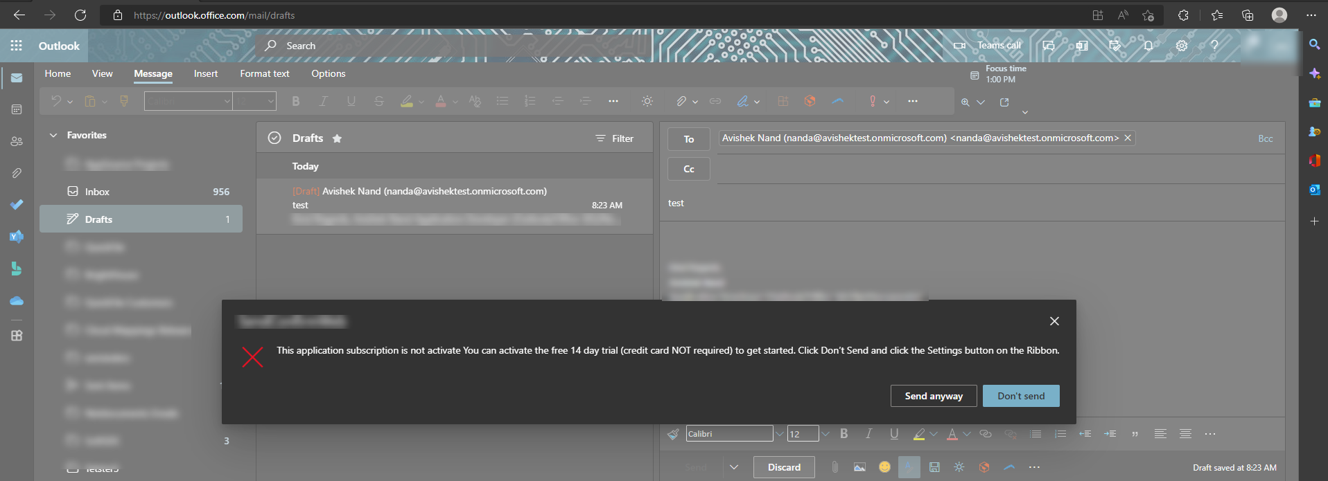 OnSmart Alert Message inside Outlook on Web does not render message correctly with new lines ...