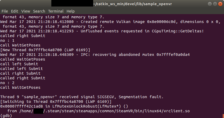 [Question] Programs that use the OpenVR SDK to display some image on the VIVE Pro may terminated ...