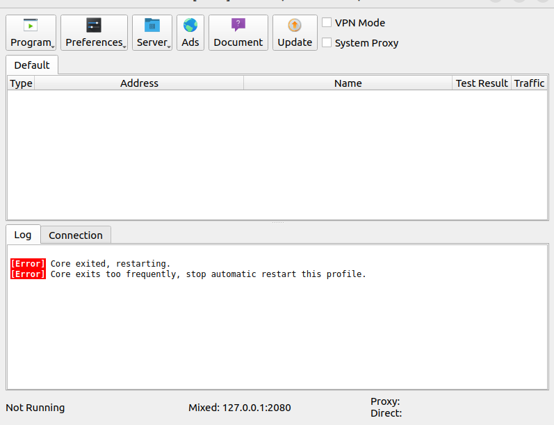 [Error] Core exited, Core exits too frequently, · Issue #696 · MatsuriDayo/nekoray · GitHub