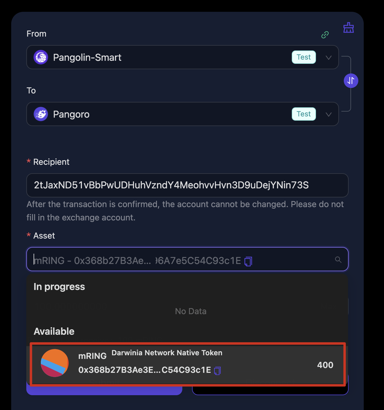 赎回操作时，mapping token 的名称为 xORING · Issue #123 · helix-bridge/wormhole-ui ...