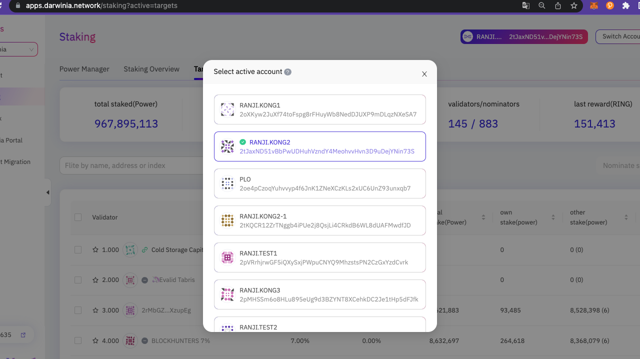 Optimization: Show the available RING/KTON amount when users switch their account · Issue #155 ...