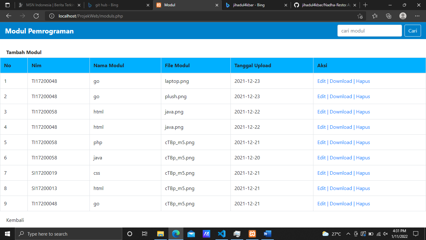 GitHub - bahri444/ProjekWeb: tugas kelompok 1, SM-3 pemrograman web. Software Sistem informasi ...