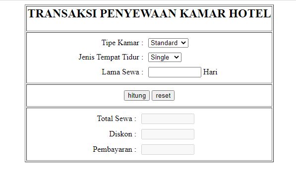GitHub - adyt01/JS-Transaksi_Penyewaan_Kamar_Hotel_Array: Menggunakan Array 2 Dimensi