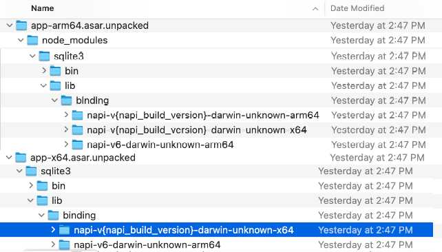 Cannot find module napi-v6-darwin-unknown-x64 in the universal app · Issue #7473 · electron ...