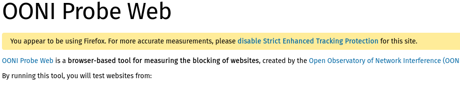 [UX] OONI Web Probe: Browser Security Warning. · Issue #2439 · ooni/probe · GitHub