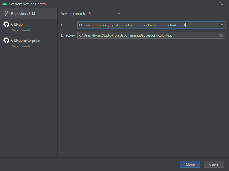 GitHub - IrynaOmeliukh/ChangingBackgroundcolorApp
