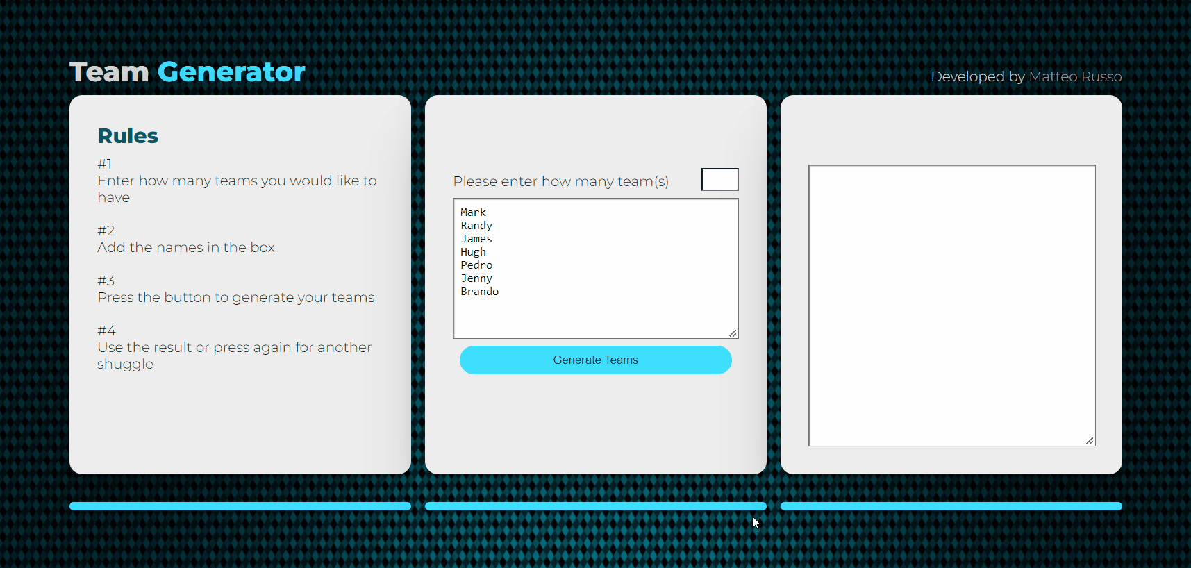 GitHub - mrmatteorusso/Team-Generator-Online