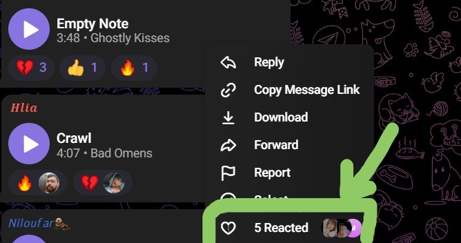 Show List Of People Who Reacted To A Message In A Group · Issue 2871 · Unigramdevunigram · Github 