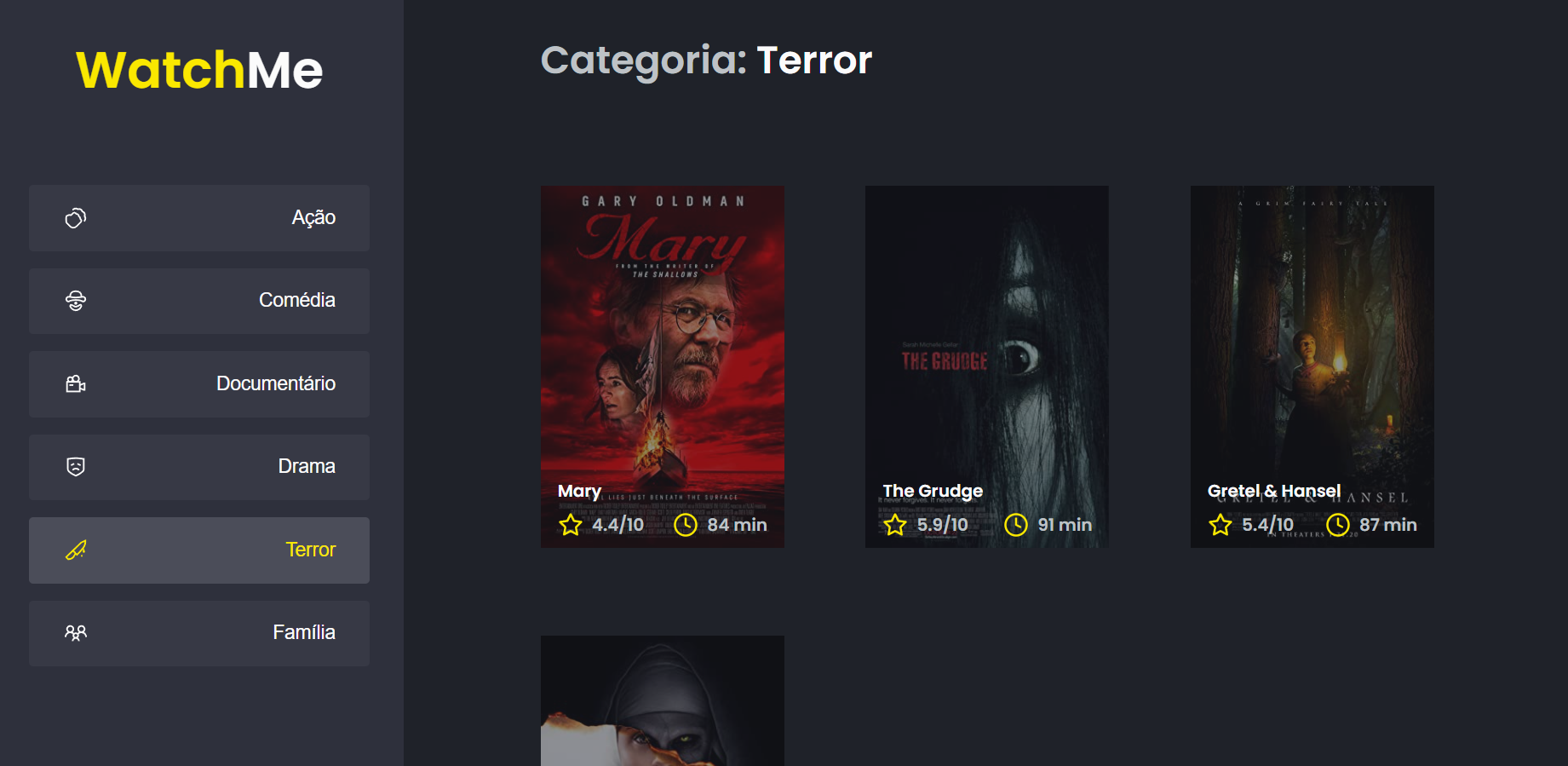GitHub - GabriellMatias/WatchMe-Website: A project Using concepts of useState, useEffect, using ...