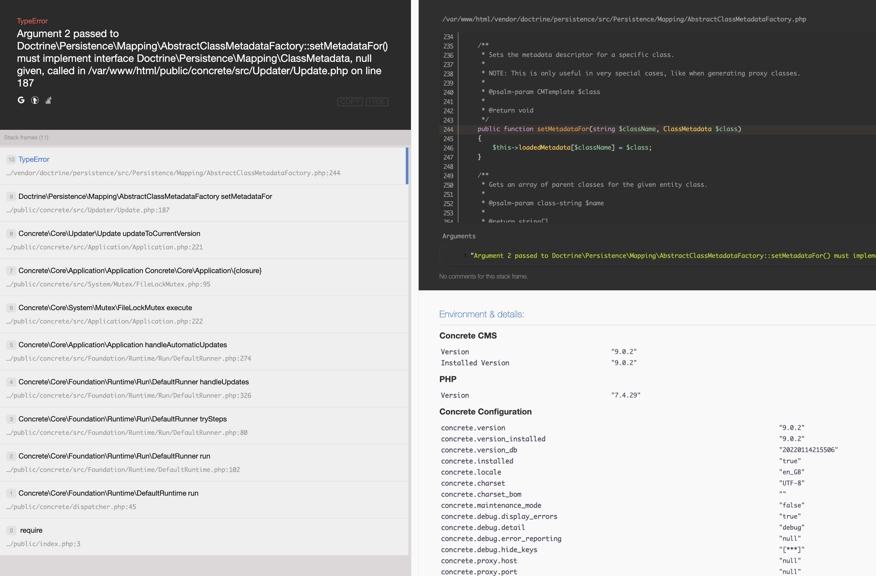 Error after installing 9.0.2 with Composer · Issue #10599 · concretecms/concretecms · GitHub